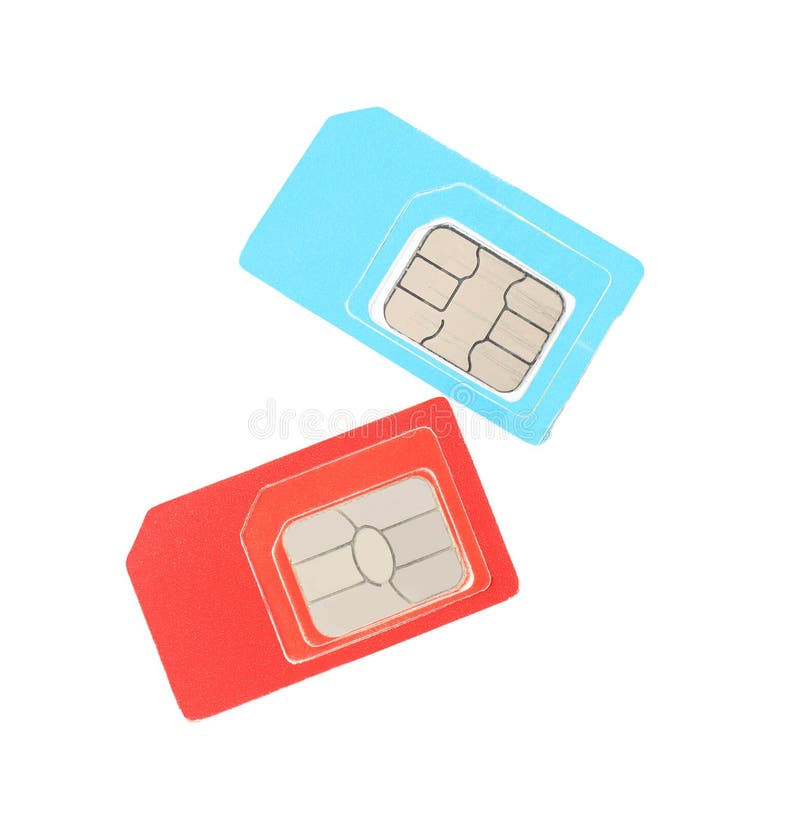 Two Sim Cards Isolated White Top View Stock Photos - Free & Royalty ...