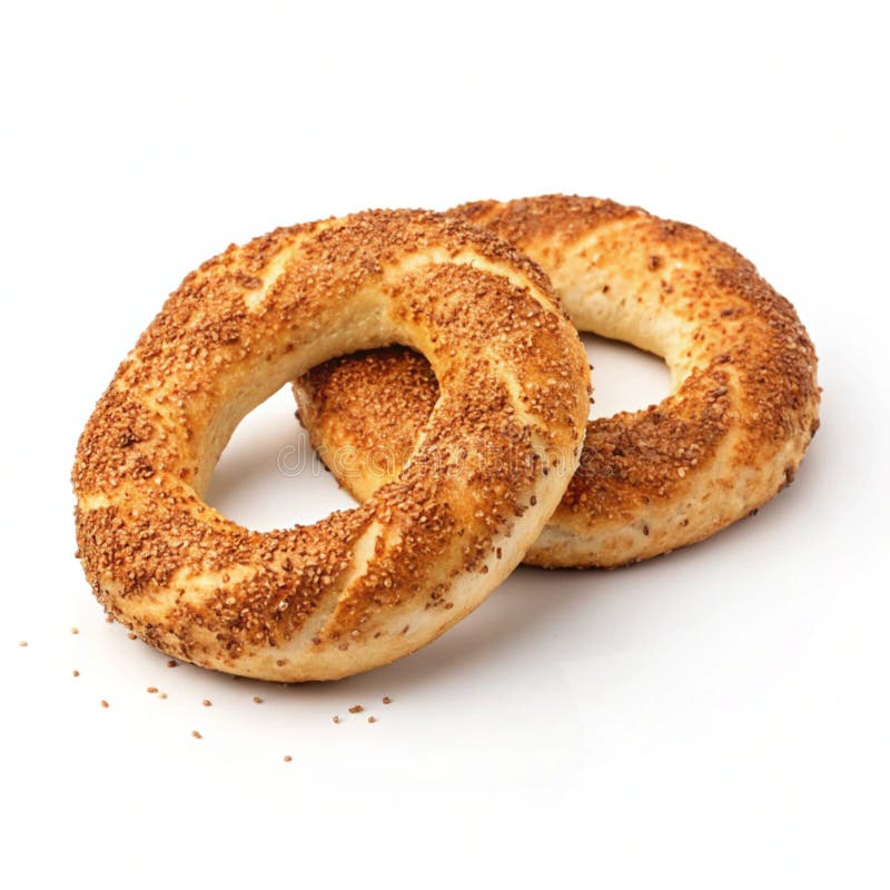 Two Simit Rings Isolated on Transparent Background Stock Illustration ...