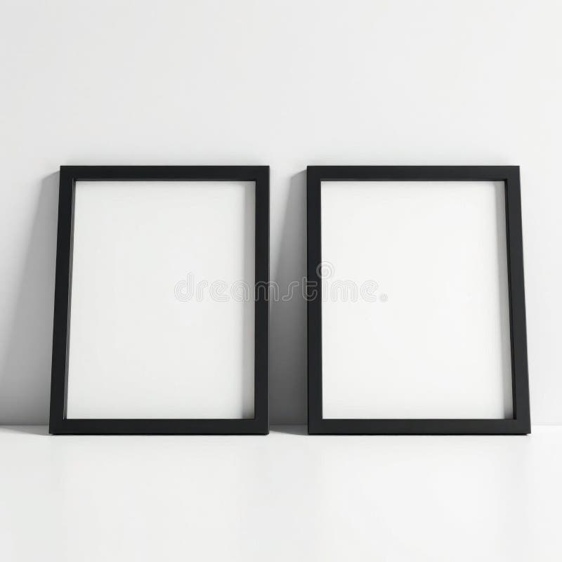 Two Simple Black Frames Against a Pure White Backdrop , Shadow, White ...