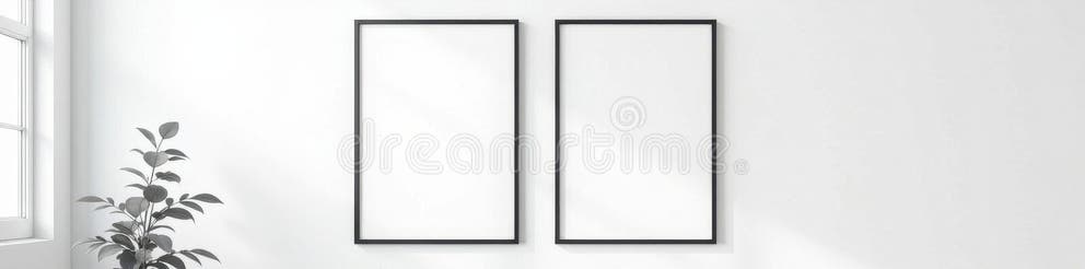 Two Simple Black Frames on White Minimalist Art Backdrop , Picture, Art ...