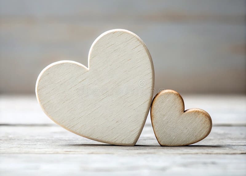 Two Simple Hearts One Big One Small Stock Illustration - Illustration ...