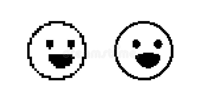 Two Simple Pixel Faces with Happy Expressions on Display Stock Vector ...