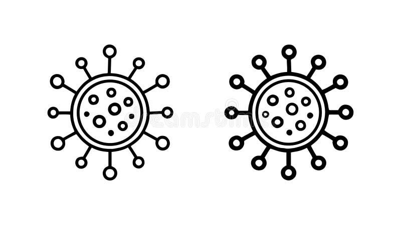 Two Simple Virus Icons on a White Background, Vector Illustration Stock ...