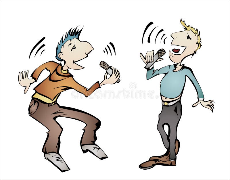 Two singers stock vector. Illustration of artist, star - 13216802