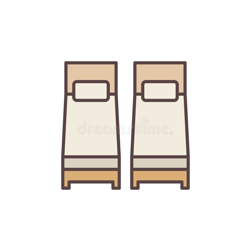 Two Single Beds Vector Concept Colored Icon Stock Vector - Illustration ...