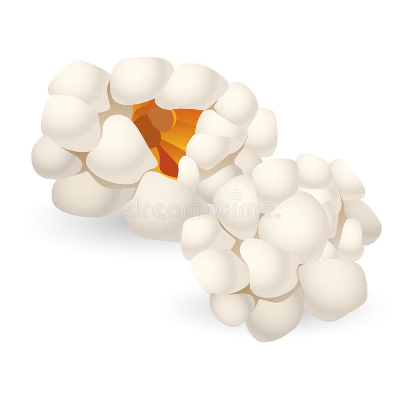 Two Single Pieces of Isolated Popcorn Stock Vector - Illustration of ...