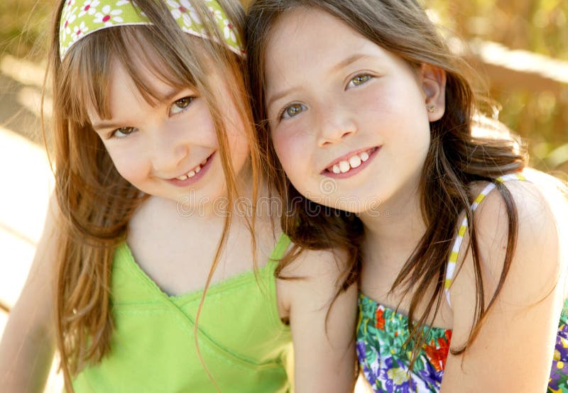 Two Sister Happy Together in Outdoors Stock Image - Image of beauty ...