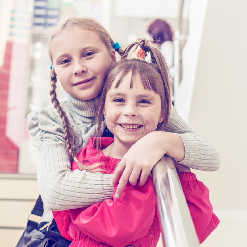Two Sisters Hugging Smiling. Stock Photo - Image of buddies, care: 77269722