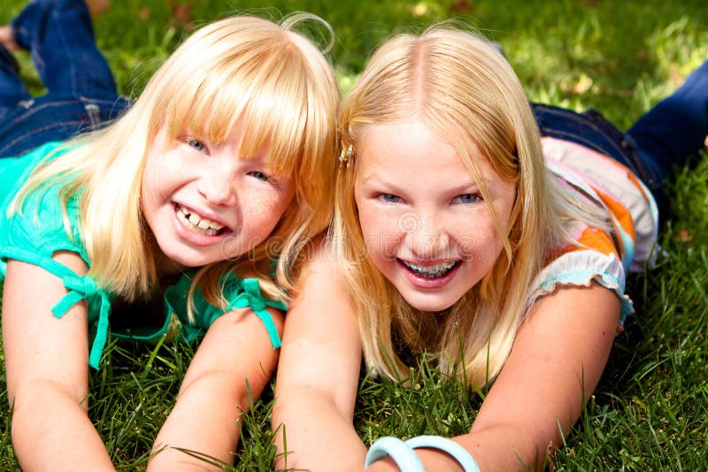 Sisters Laughing And Playing Together. Stock Image - Image of cheerful ...