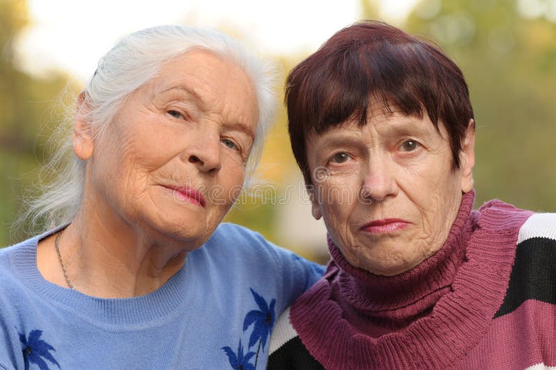 Two sisters of old age stock image. Image of adults, gold - 21361155