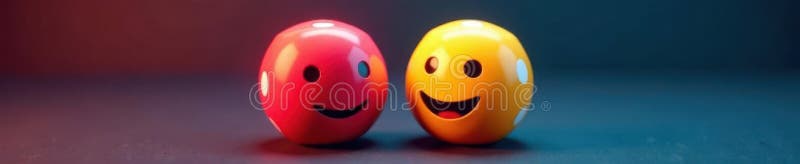 Two Six Sided Dice, Opposite Faces Show Contrasting Emojis , Laughing ...