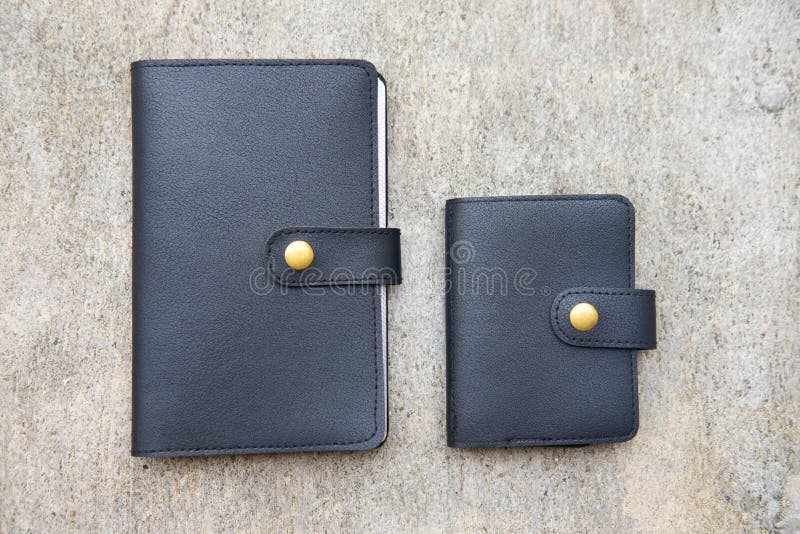 Two Size Hand Made Leather Man Wallet Stock Photo - Image of card ...