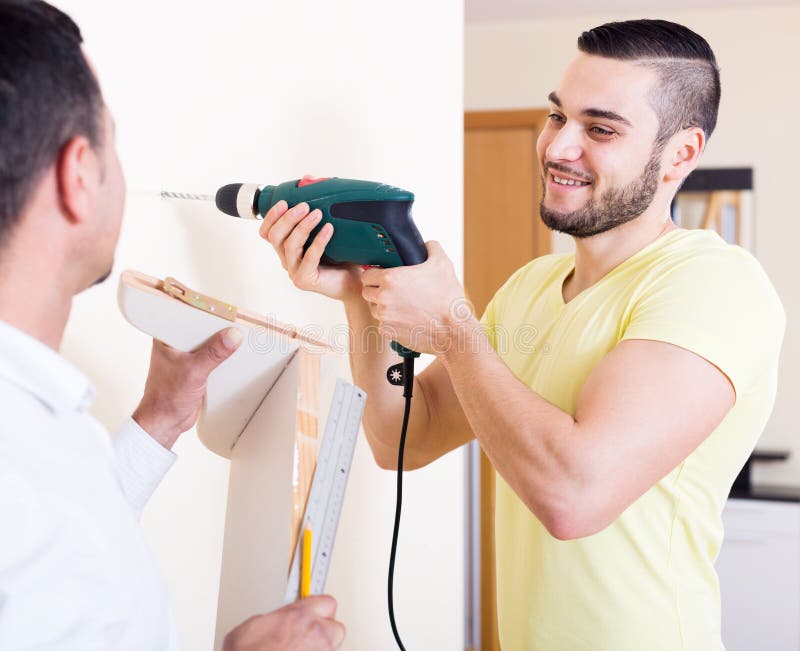 Two Skilled Men Doing Maintenance Stock Image - Image of domestic ...
