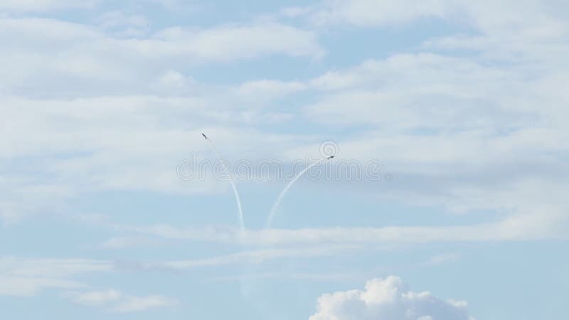 Aerobatic Airplanes Performing a Heart Shaped Maneuver in the Sky Stock ...