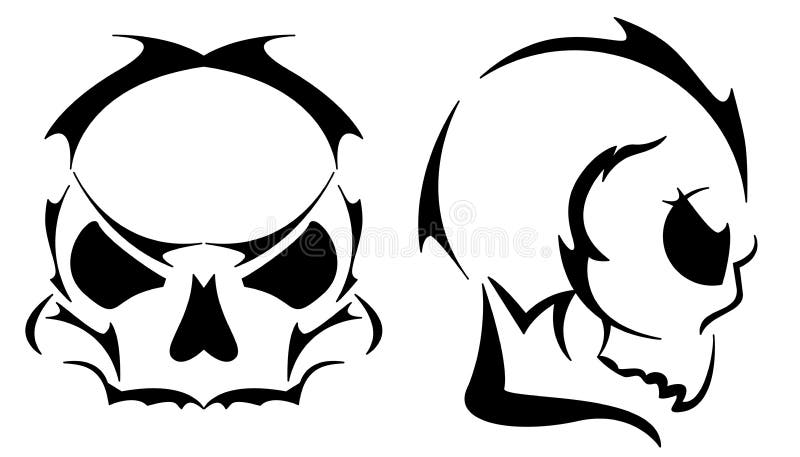 Two skull tattoos stock vector. Illustration of skull - 19599049