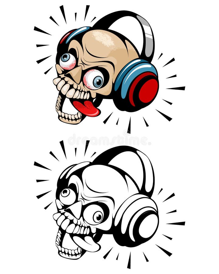 Skulls Headphones Stock Illustrations – 25 Skulls Headphones Stock ...