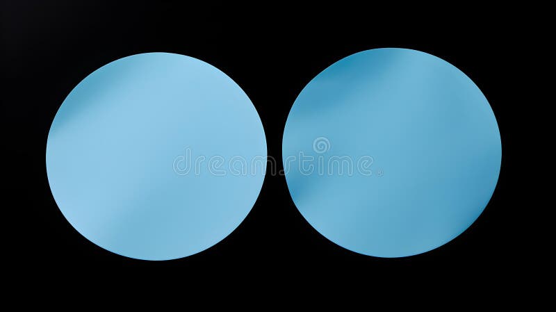 Two Sky Blue Round Paper Notes on a Black Background. Brainstorming ...