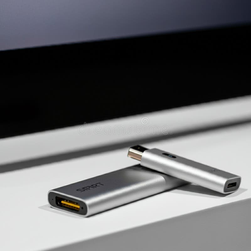 Two Sleek, Metallic Electronic Devices are Resting on a White Surface ...