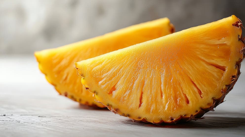 Two Sliced Pineapple Wedges on White Background Stock Image - Image of healthy, isolated: 354820447