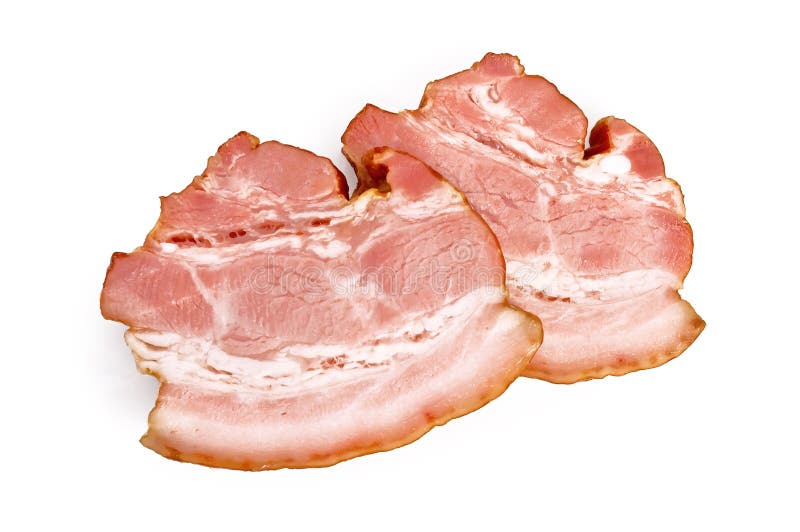 Two slices of bacon stock image. Image of product, pink - 20457681