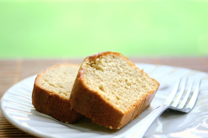 Two slices of banana cake stock photo. Image of loaf, indulgent - 3092284