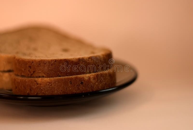 Two slices of bread stock image. Image of morning, plate - 84895