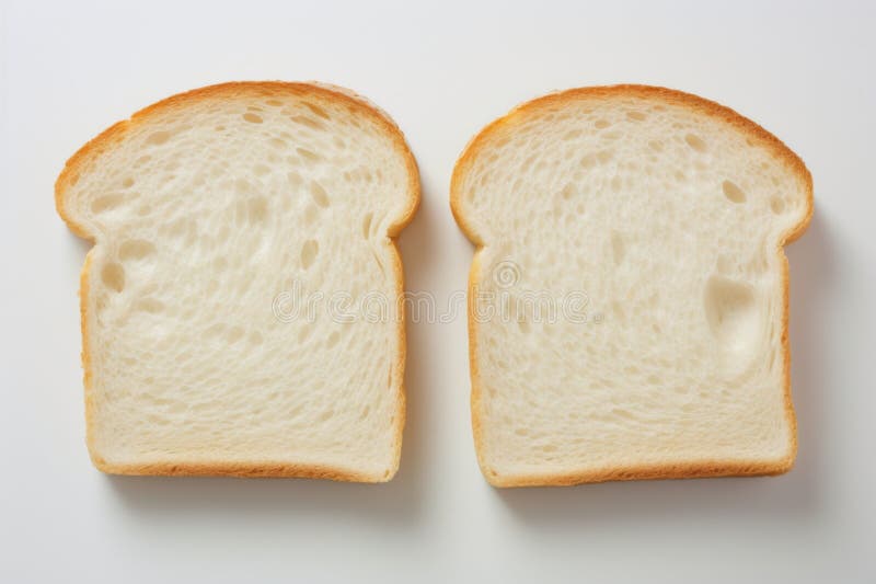 Two Slices of Bread Isolated on White Background. Slice of Toasted ...