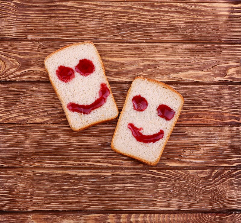 Two Slices of Bread with Smiles Stock Image - Image of drawing, sign ...