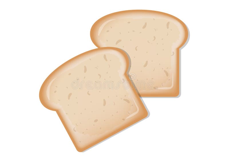 Two Slices of Bread Vector Flat Design Stock Vector - Illustration of ...