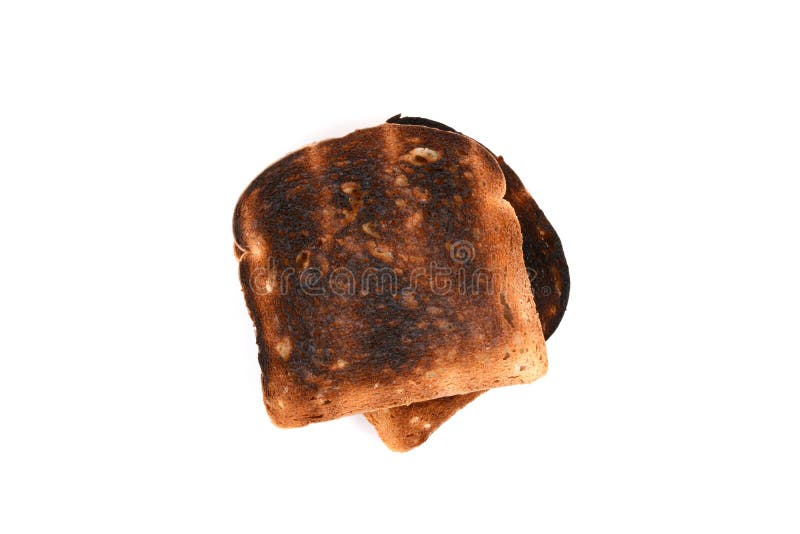 Two Slices of Burned Wheat Toast Stock Image - Image of bread ...