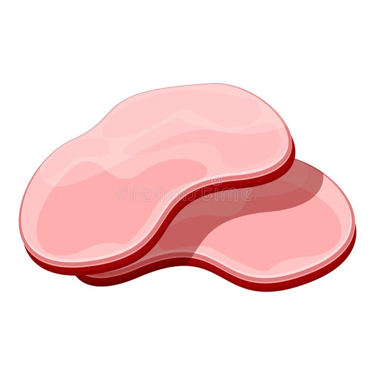 Two Slices of Ham are Lying on Top of Each Other Stock Vector ...