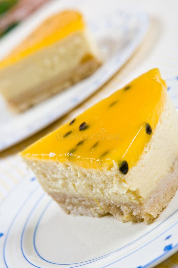 Two Slices of Homemade Orange Cheesecake Stock Image - Image of ...
