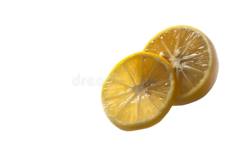Two Slices of Lemon on a White Background Stock Image - Image of ...