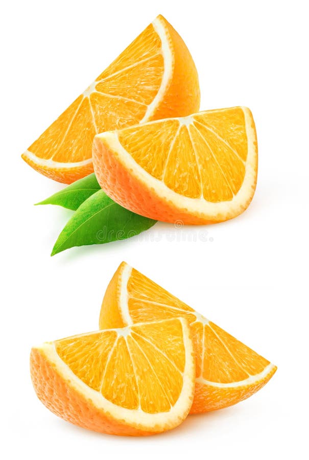 Two Slices of Orange Fruit Isolated Stock Image - Image of fruit ...