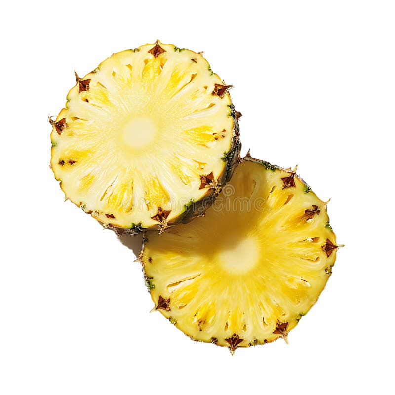 Two Slices of Pineapple Isolated on a Transparent Background Stock ...