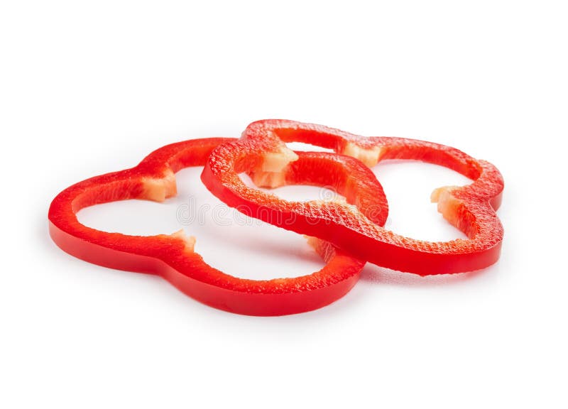 Two slices of sweet pepper stock photo. Image of nutrition - 71618132