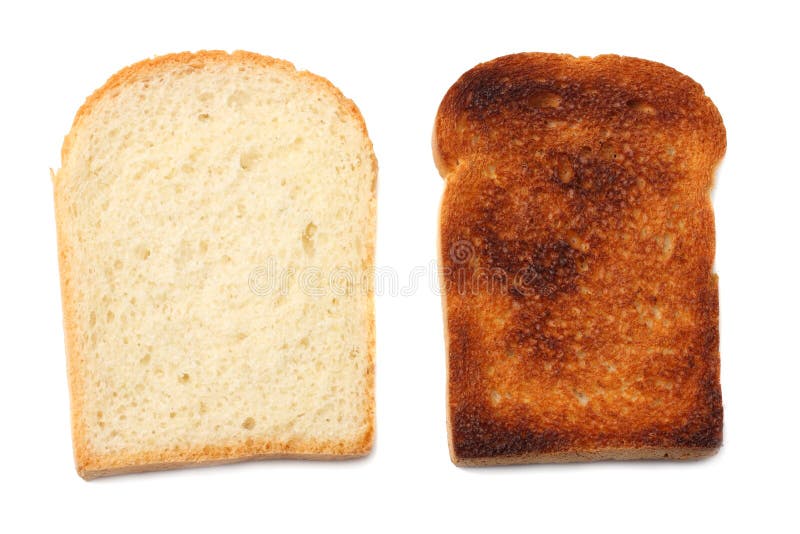 Two Slices Toast Bread Isolated on White Background Stock Photo - Image ...