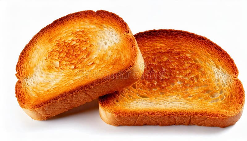 Two Slices of Toast are Displayed Side-by-side Against a Plain White ...