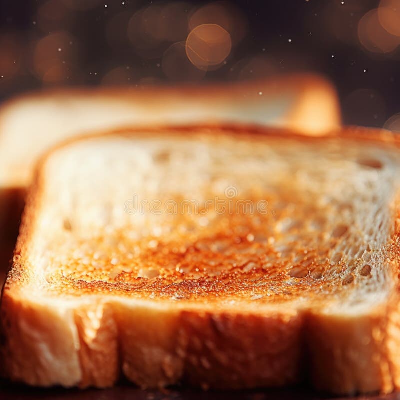 Two Slices of Toast with a Light Background, AI Stock Image - Image of ...