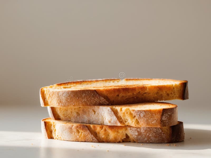 Two Slices Toasted Bread is Golden Brown Delicious. Stock Image - Image ...