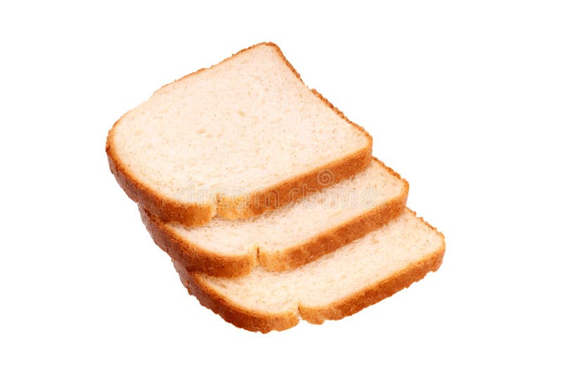 Two Slices of Wheat Bread Isolated on White Background. Side View Stock ...