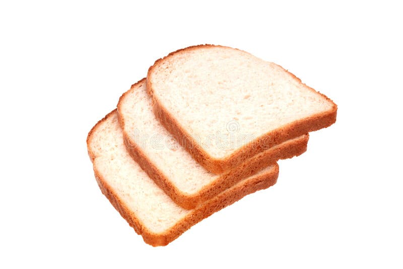 Two Slices of Wheat Bread Isolated on White Background. Side View Stock ...