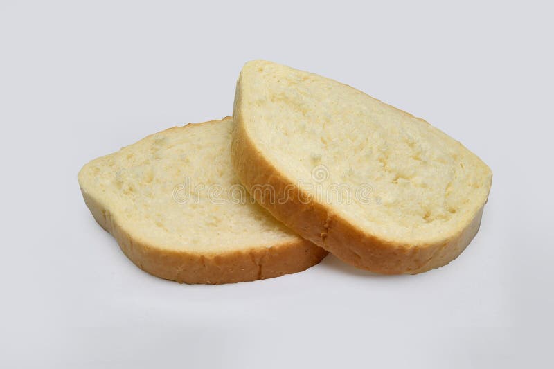 Two Slices of White Bread Isolated on White Stock Image - Image of ...
