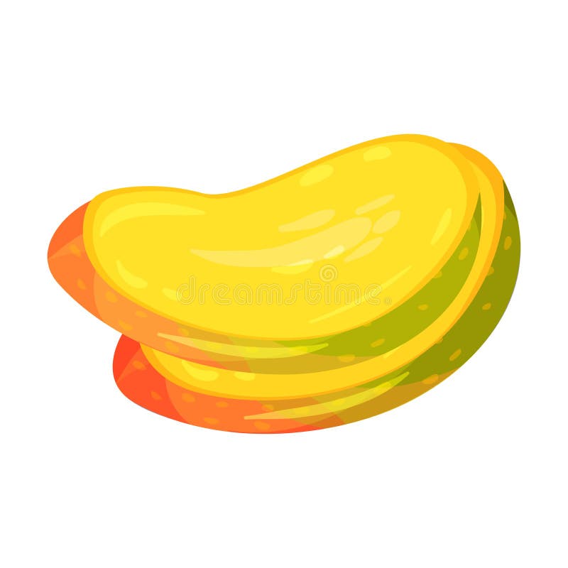 Two Mango Slices. Vector Illustration on White Background. Stock Vector ...