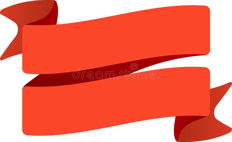 Two Slightly Waving Red Ribbons are Overlapping Each Other, Creating an ...
