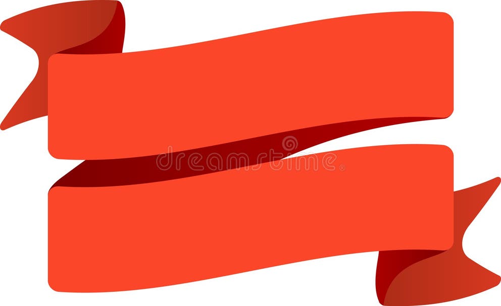 Two Slightly Waving Red Ribbons are Overlapping Each Other, Creating an ...