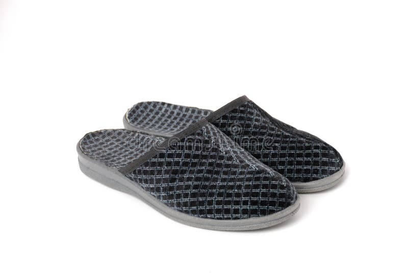 Two slippers on a white stock photo. Image of couple, footwear - 7468128