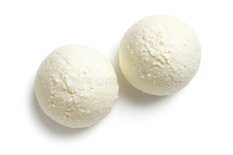 Two Small Balls of Uncooked Bread Dough Sit on a White Surface, Ready ...