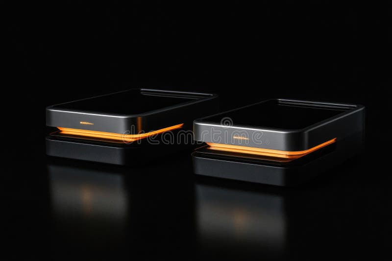 Two Small Black Boxes Sit on a Flat Surface, Possibly Used for Storage ...