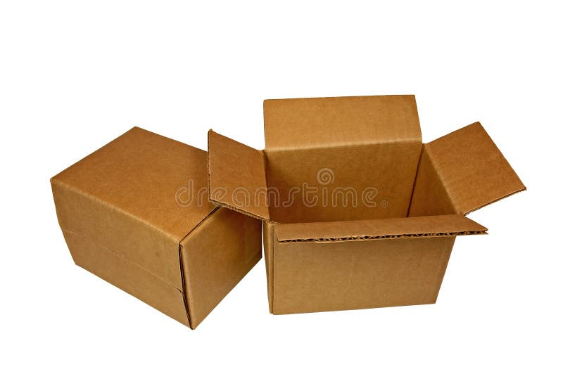 Two Small Corrugated Shipping Cartons Stock Image - Image of package ...